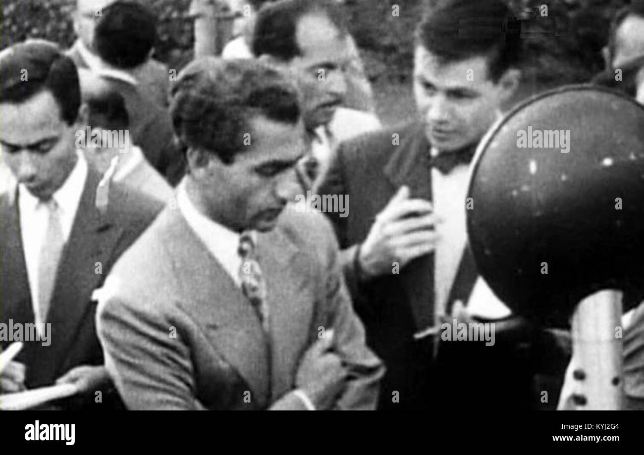 Photograph of the Shah of Iran before returning to the country after ...