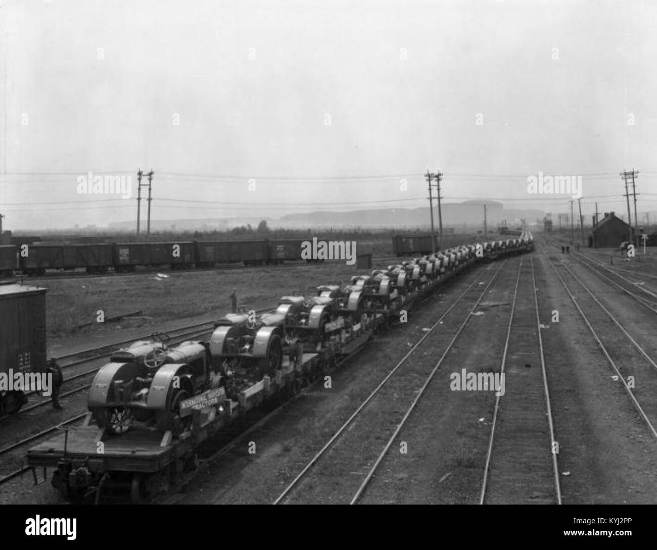 This image shows a shipment of International Harvester tractors ...