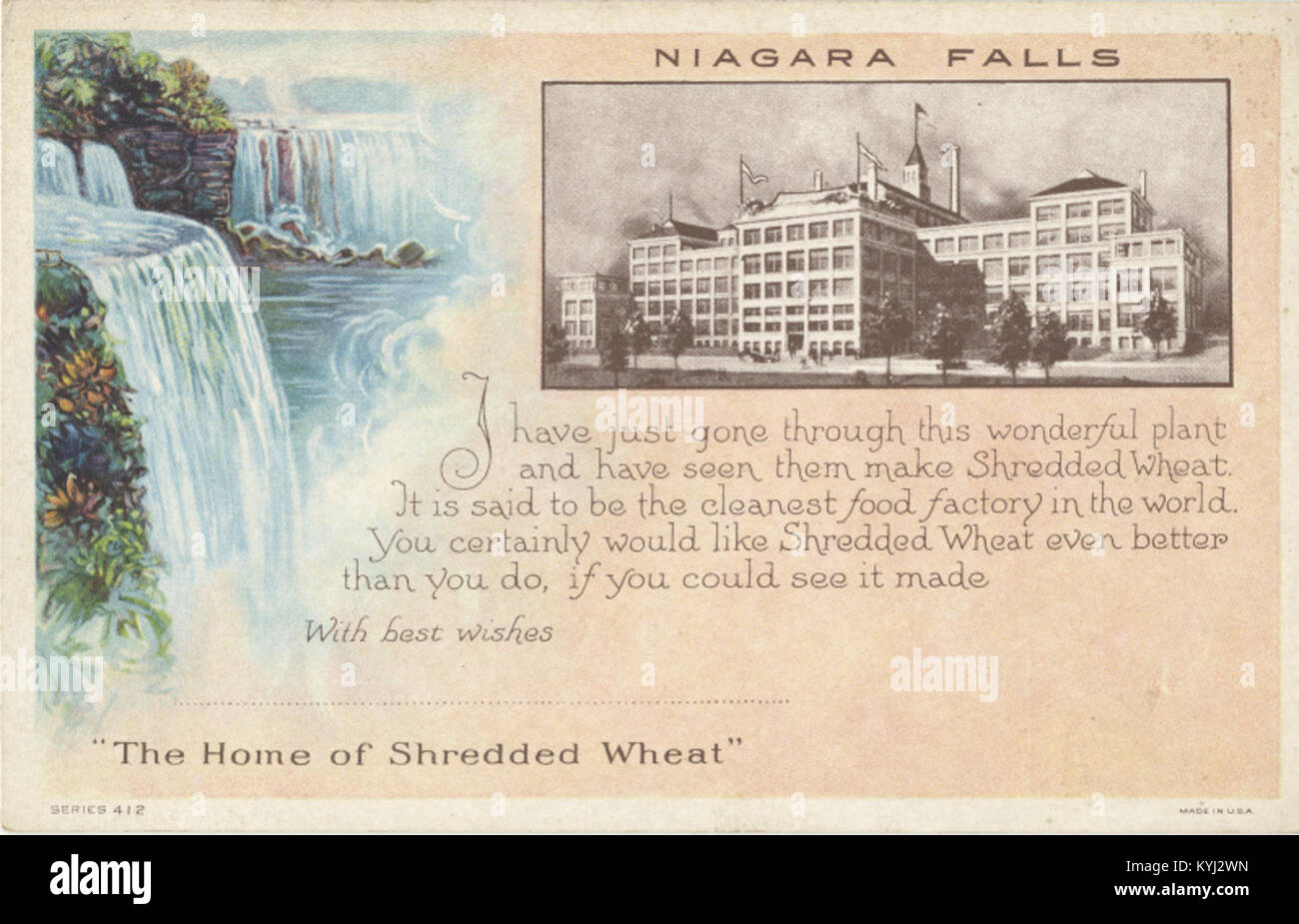 Early 20th-century advertisement for Shredded Wheat cereal ...