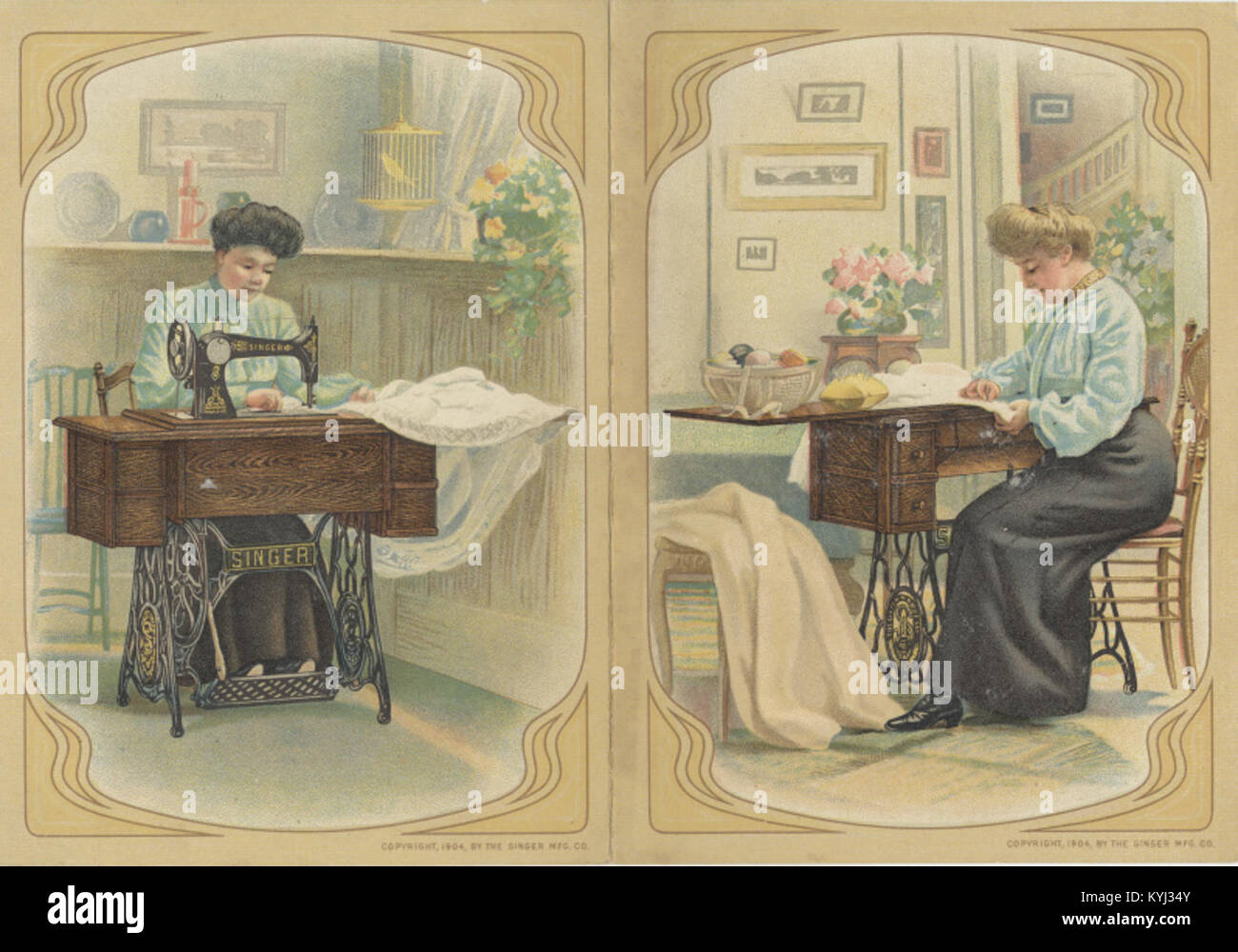 Singer sewing machine illustration hi-res stock photography and images ...