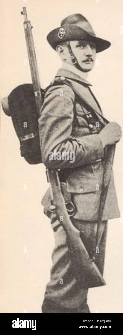 A depiction of a member of the Polish Sokół movement wearing a field ...