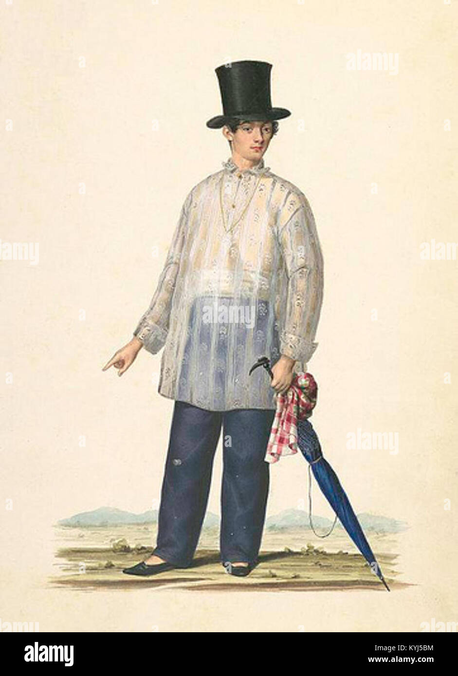Spanish-Filipino mestizo costume, 1800s Stock Photo - Alamy