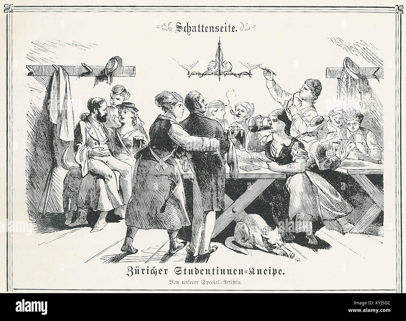 The 1872 artwork 'Schattenseite' depicts a Zurich student pub ...