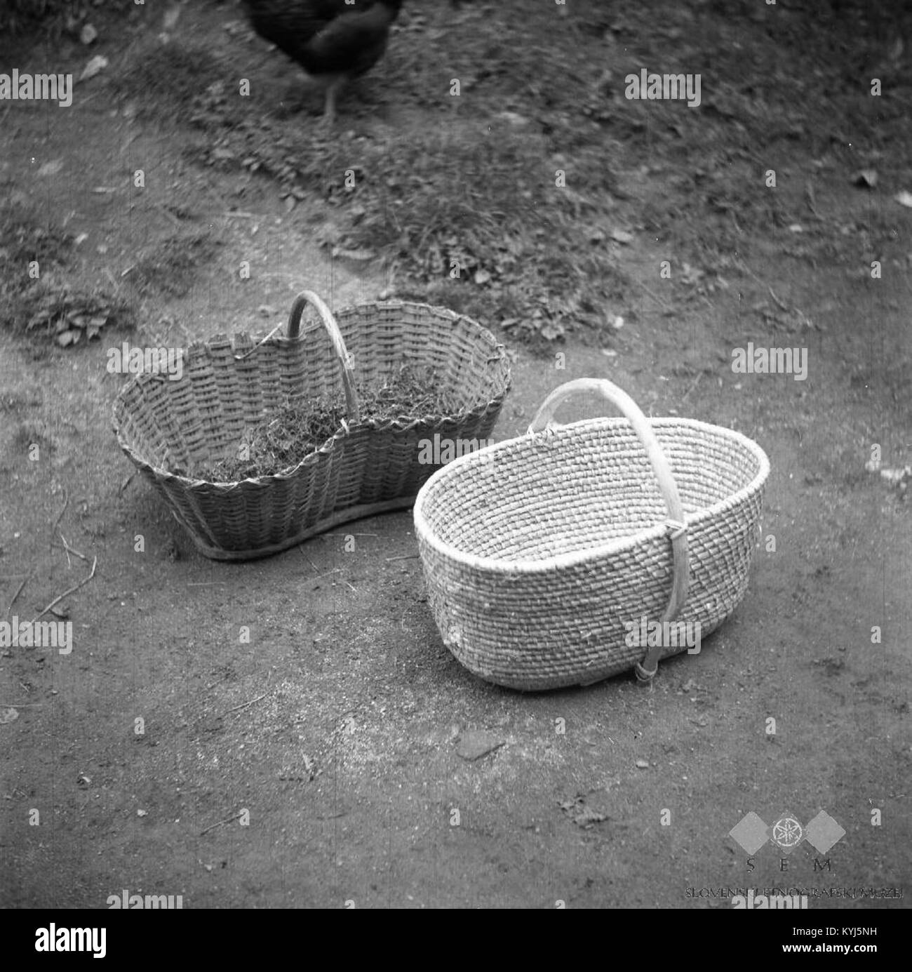 A photograph from 1963 showing traditional woven baskets from Spodnji ...