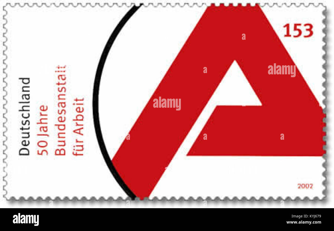 A 2002 German stamp commemorates the Bundesanstalt für Arbeit ...