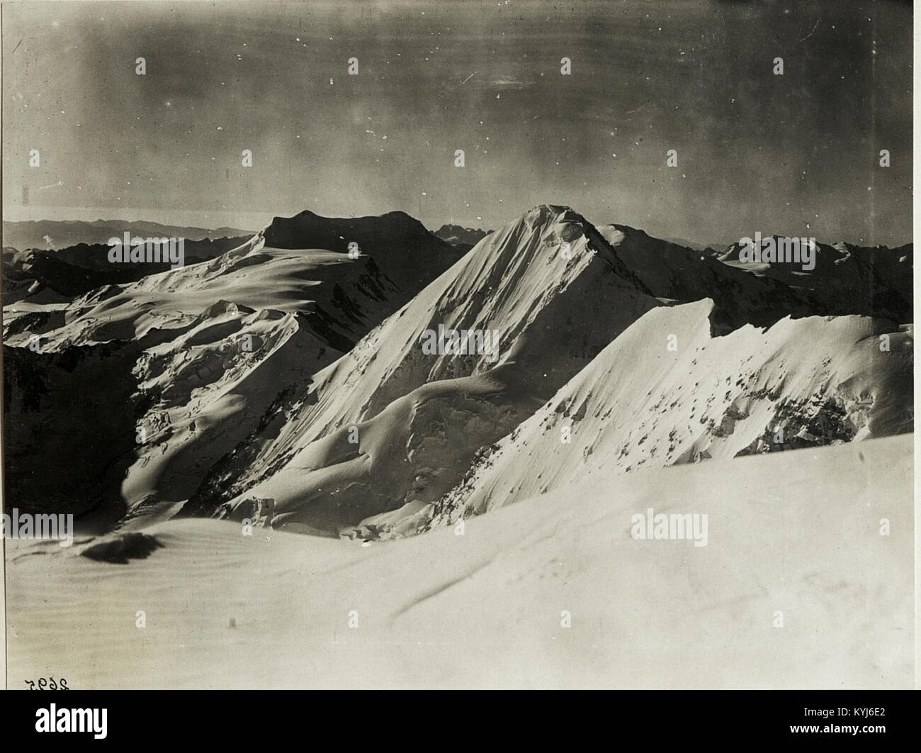 The photograph from Ortler shows Königsspitze and Cevedale peaks in the ...