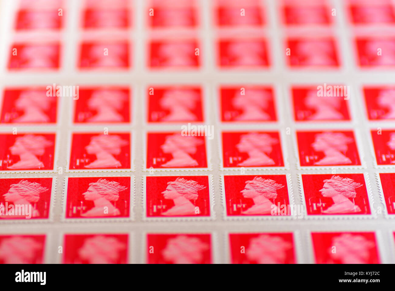 British 1st class stamps sheet Stock Photo - Alamy