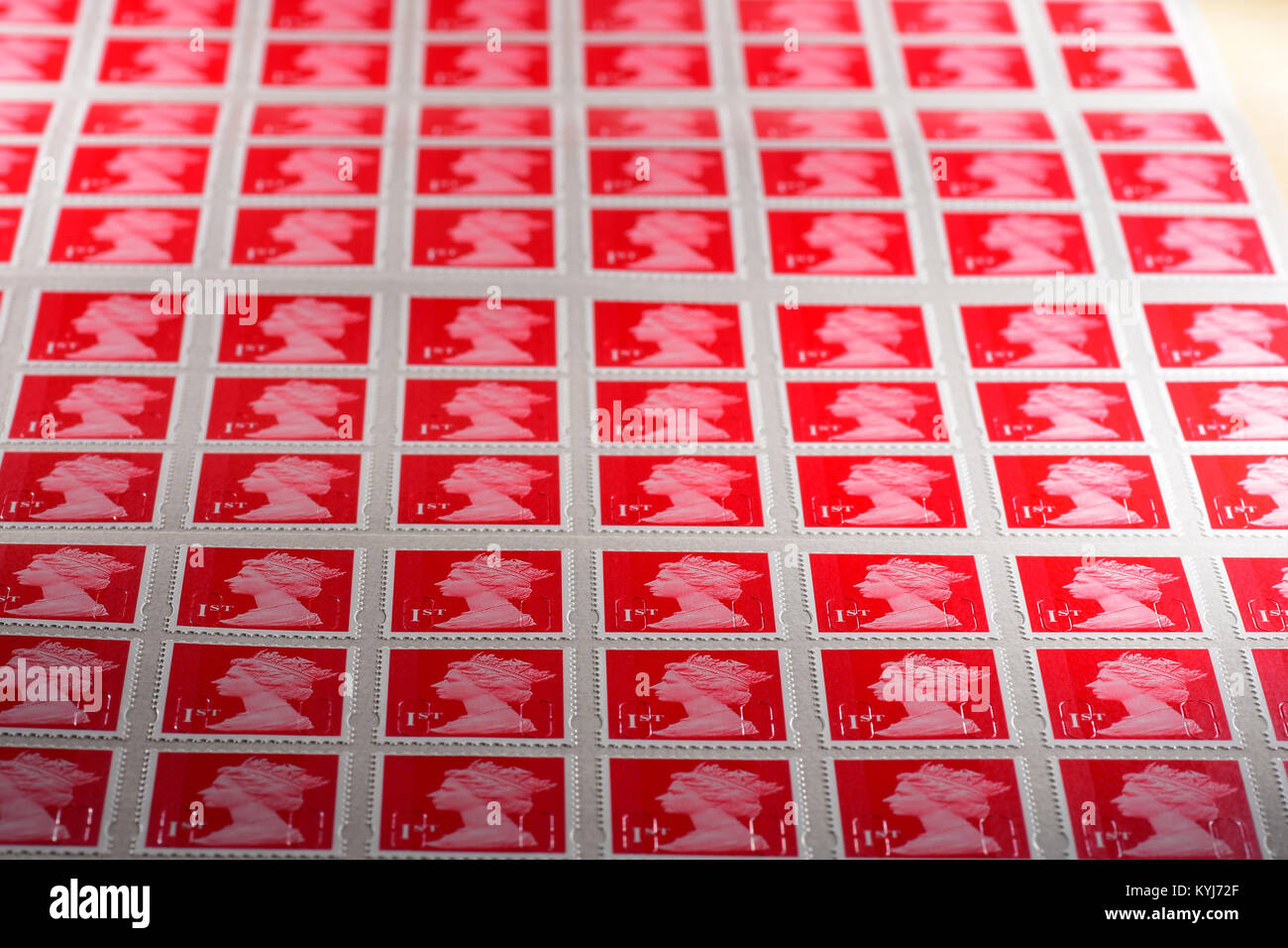 British 1st class stamps sheet Stock Photo - Alamy