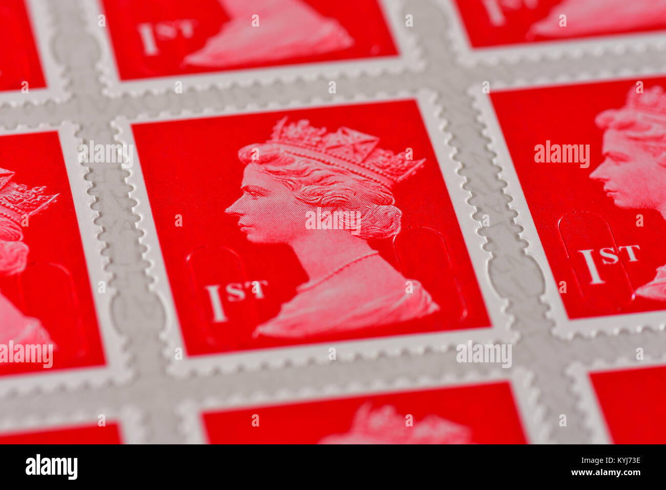 British 1st class stamps sheet Stock Photo - Alamy