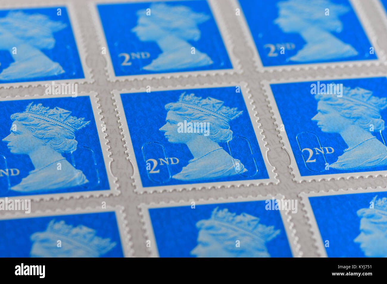 British 2nd class stamps sheet Stock Photo - Alamy