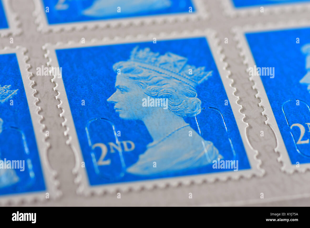 British 2nd class stamps sheet Stock Photo - Alamy