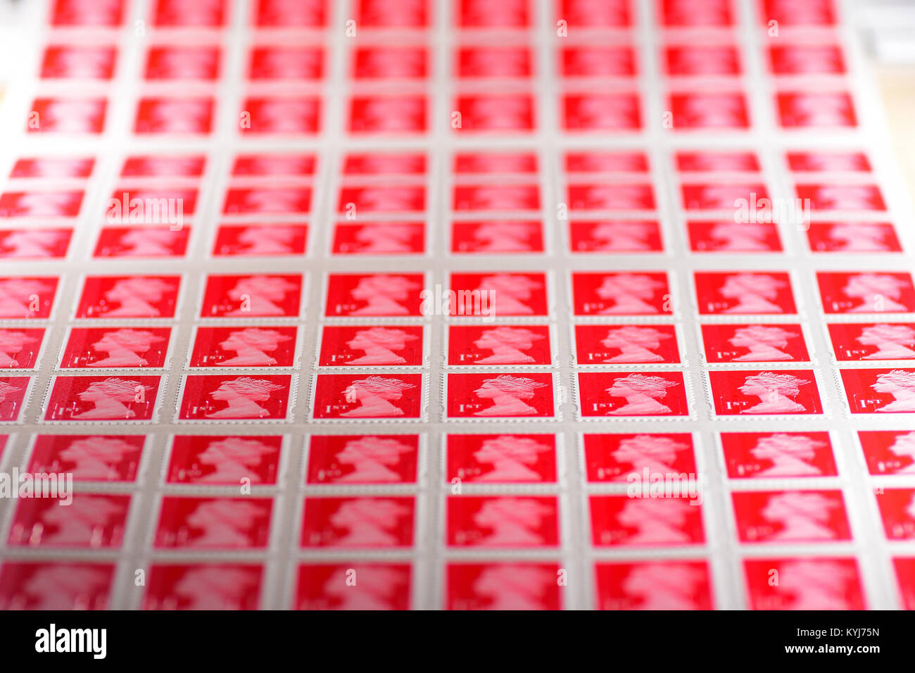 British 1st class stamps sheet Stock Photo - Alamy