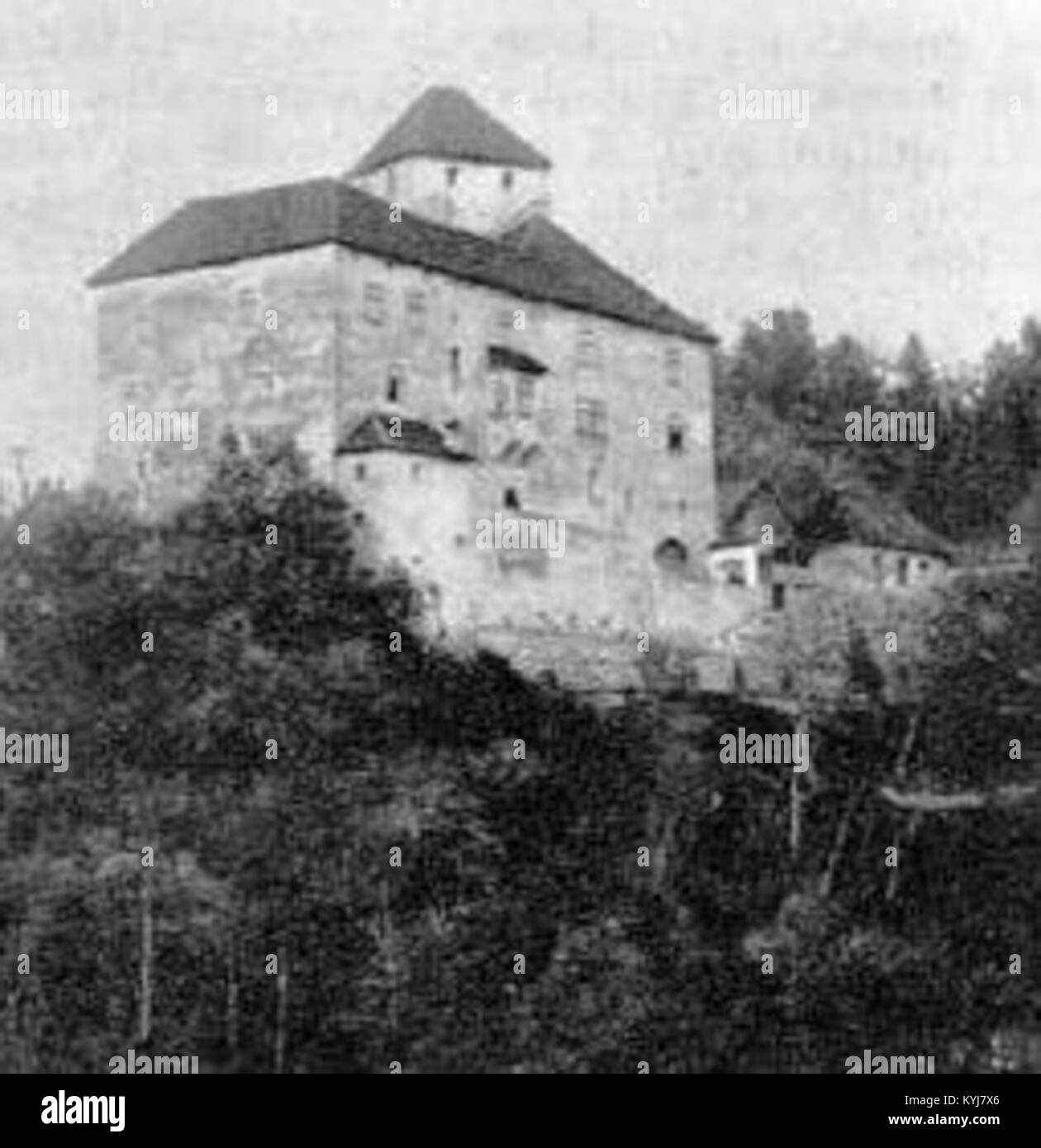 Stari Grad, the old town of Novo Mesto in Slovenia, features well ...