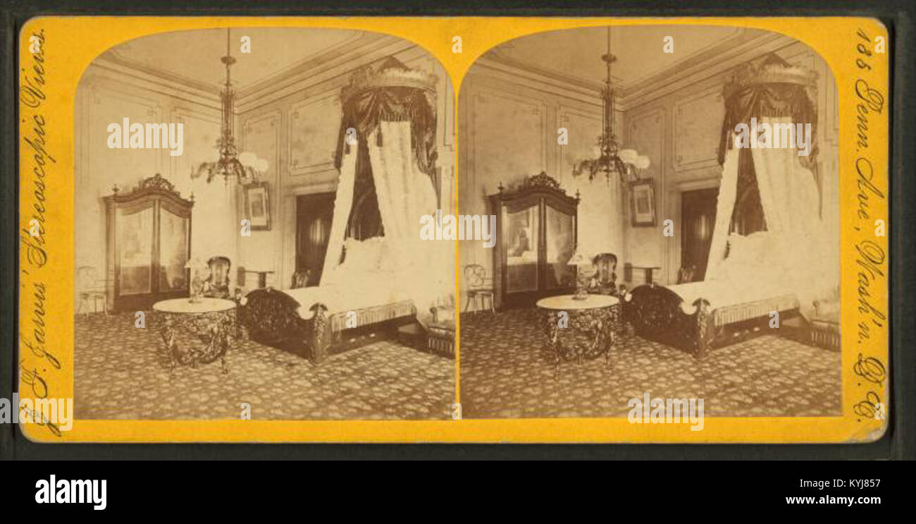 The State Bedroom in the White House, depicted in this painting by J.F ...