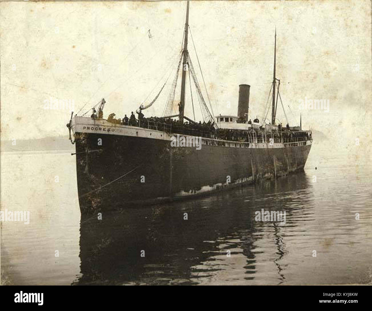 The 'Steamer PROGRESO' was a passenger vessel around 1898, likely ...
