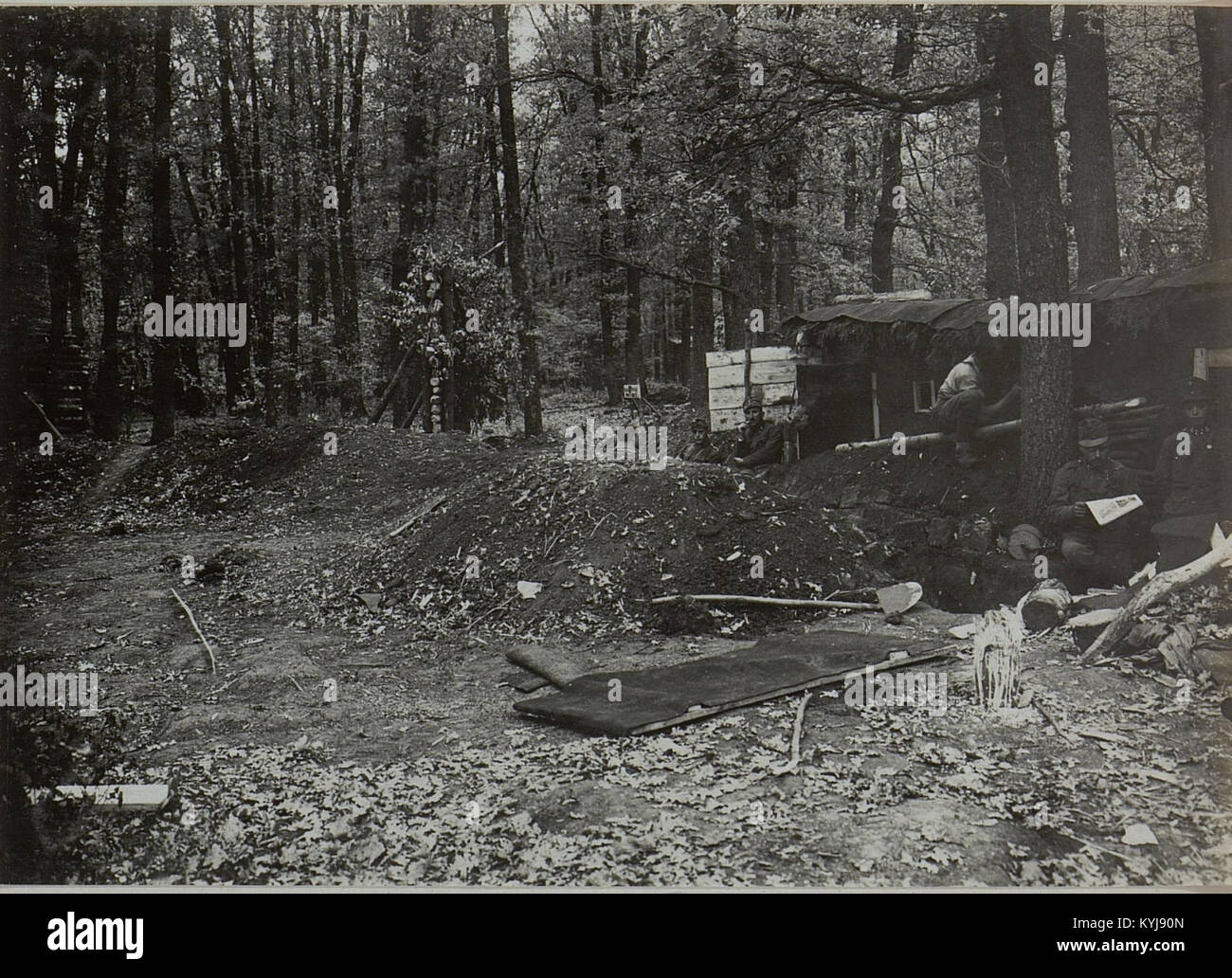 A 1917 photograph showing the position of the Feldjäger Battalion No. 9 ...