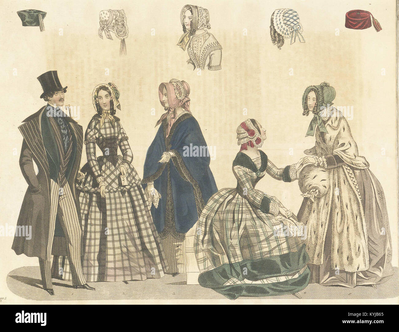 Illustration from the 1845 edition of 'Stockholms mode-journal', a ...