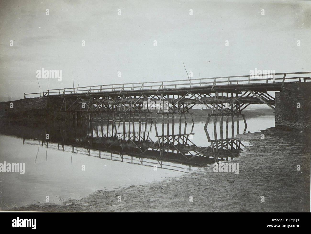 Bridge over the Strypa River at Sokolow prepared for demolition ...