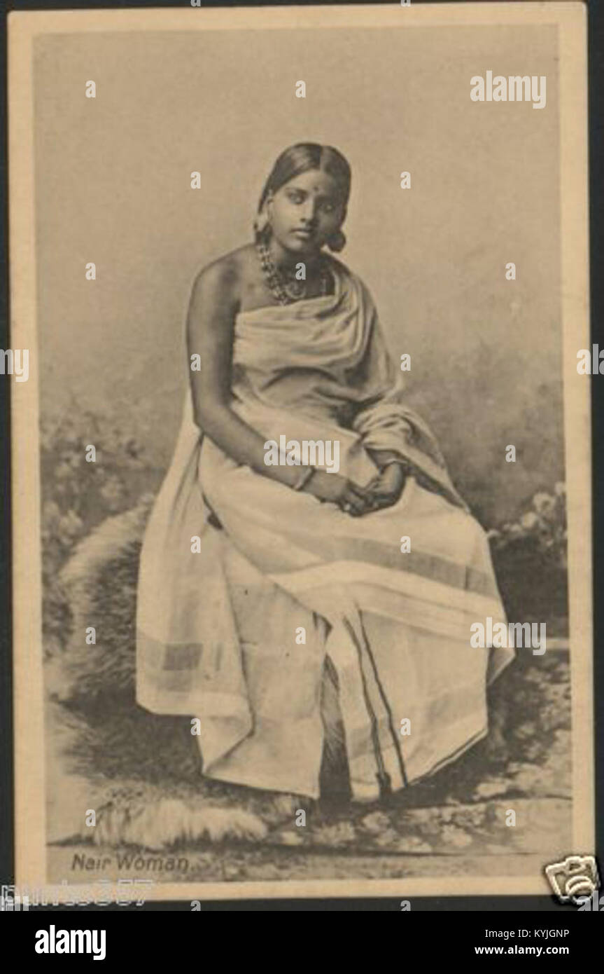 A studio portrait of a Nair woman from Kerala, India, showcasing ...