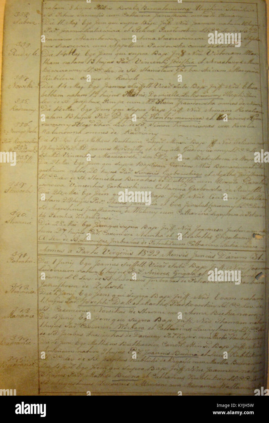 Historical church register book hi-res stock photography and images - Alamy