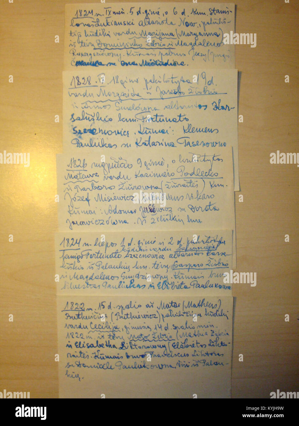 This book from 1821-1827 contains the baptismal records of Subaciaus ...