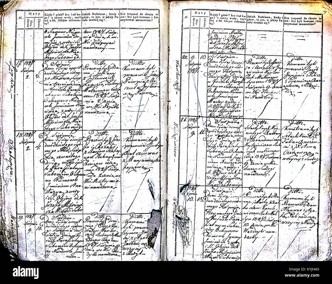 A baptismal record book from the Roman Catholic Church of Subaciaus ...