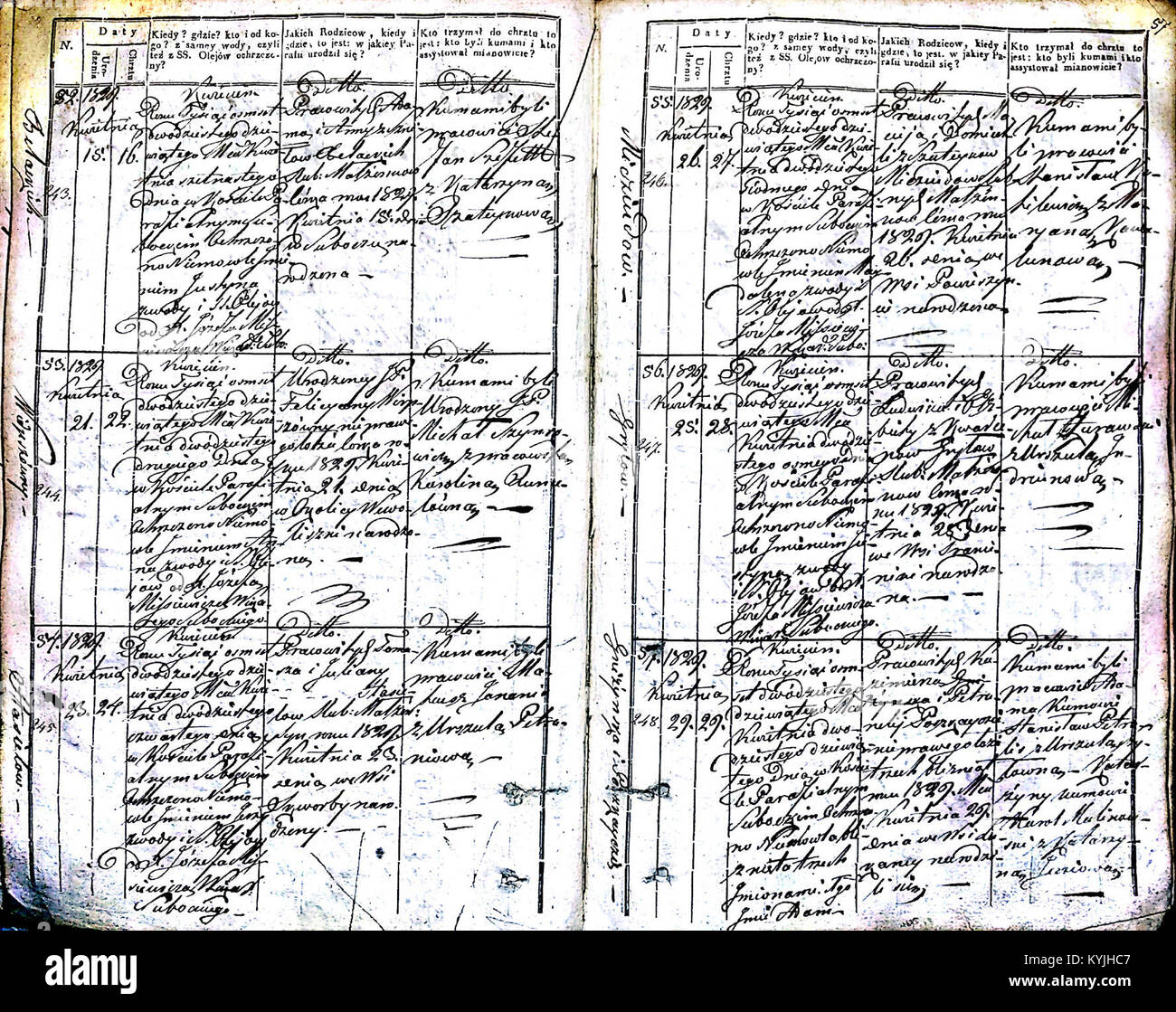 A 19th-century church registry book from Subaciaus, documenting ...