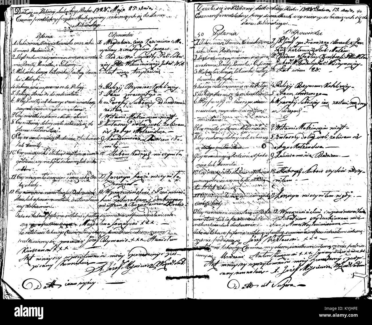 This image shows a marriage questionnaire book from Subaciaus RKB ...