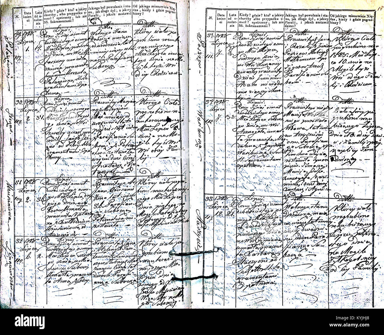 A death register book from 1827-1836, known as the 'Subaciaus RKB' in ...