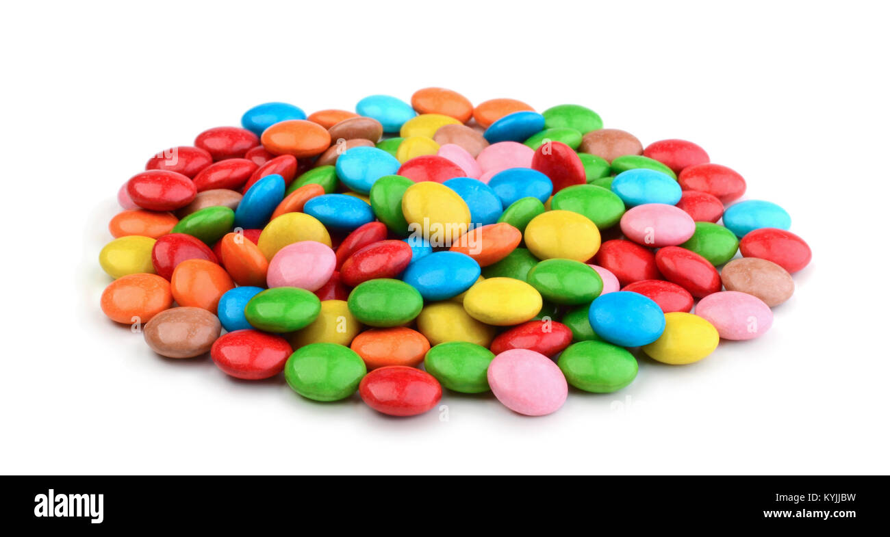 Multicolor candy isolated on white background Stock Photo - Alamy