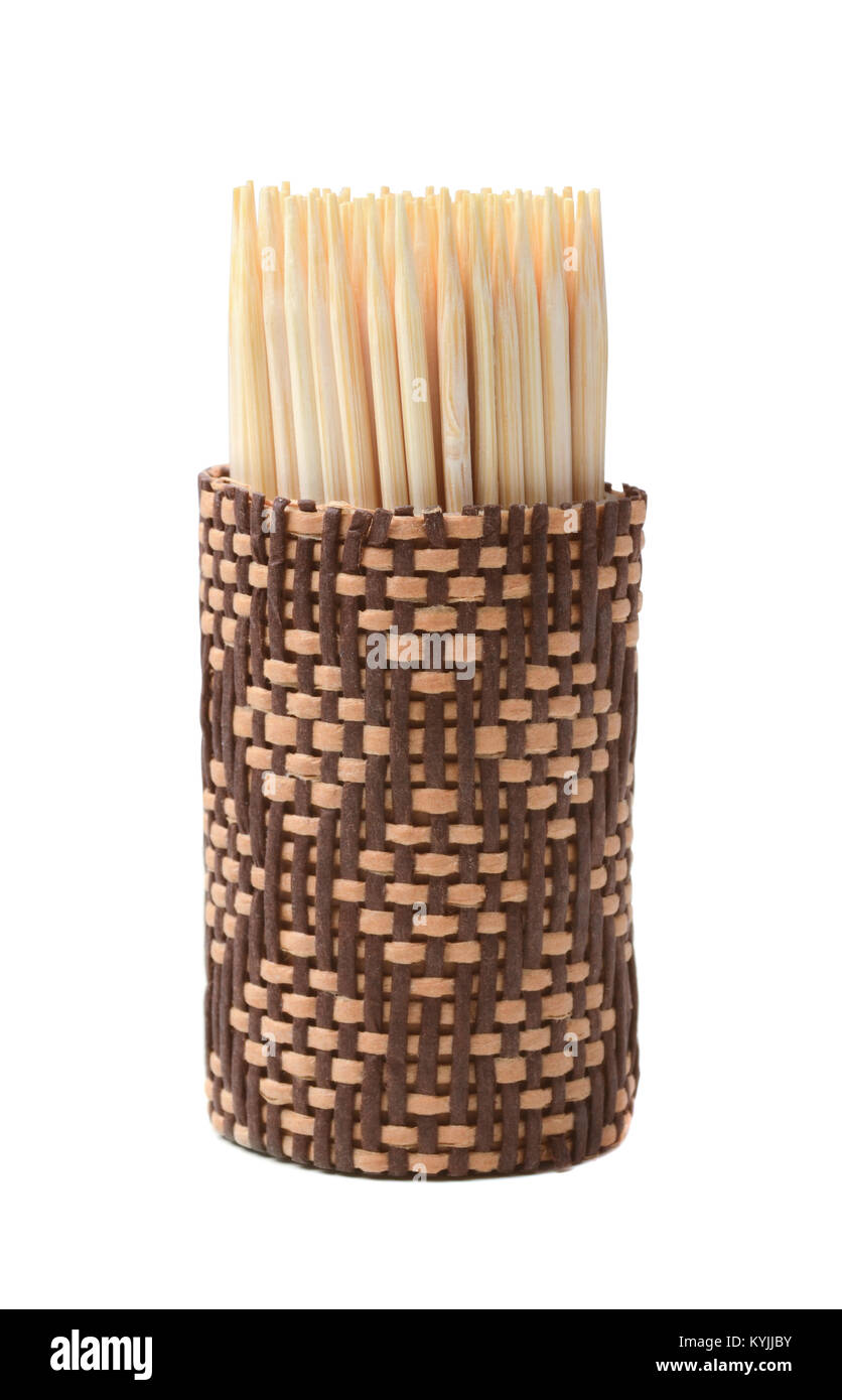 Bamboo toothpicks isolated on white background Stock Photo - Alamy