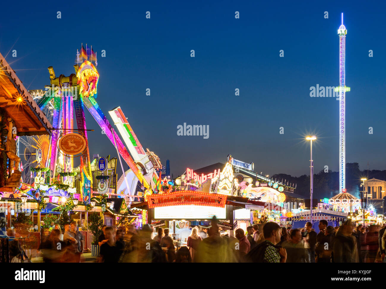Oktoberfest amusement ride hi-res stock photography and images - Alamy