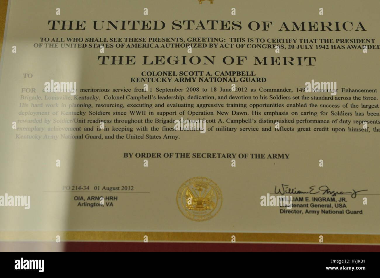 Col. Scott Campbell Awarded the Legion of Merit Stock Photo - Alamy