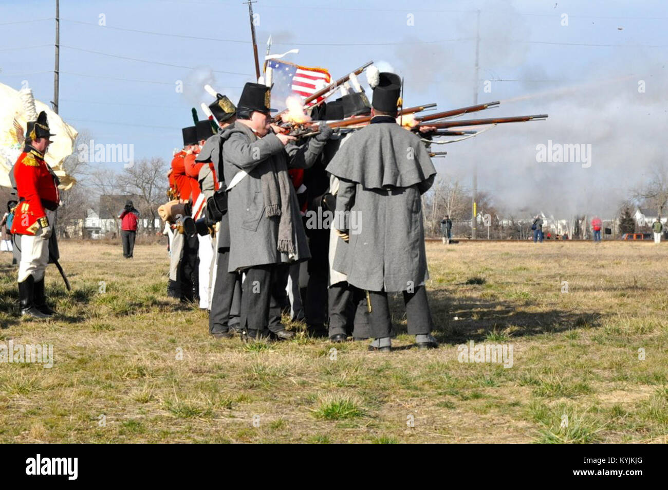 Historic Kentucky soldiers battle reenactment Stock Photo - Alamy