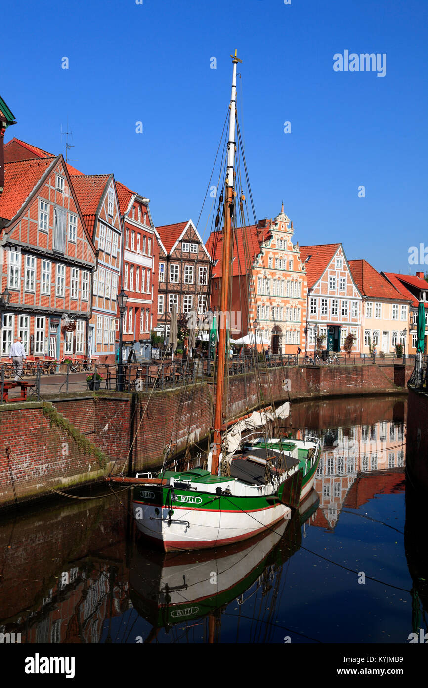 Ewer WILLI in the historic Harbor, Stade, Altes Land, Lower Saxony ...