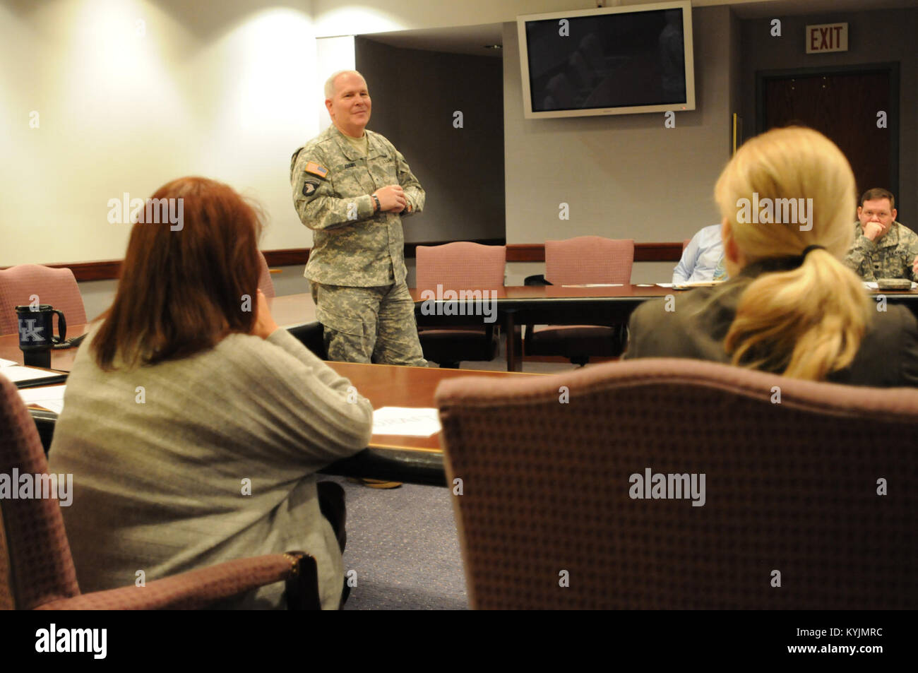 Brig. Gen. Benjamin Adams III speaks to the Military Spouse Task Force ...