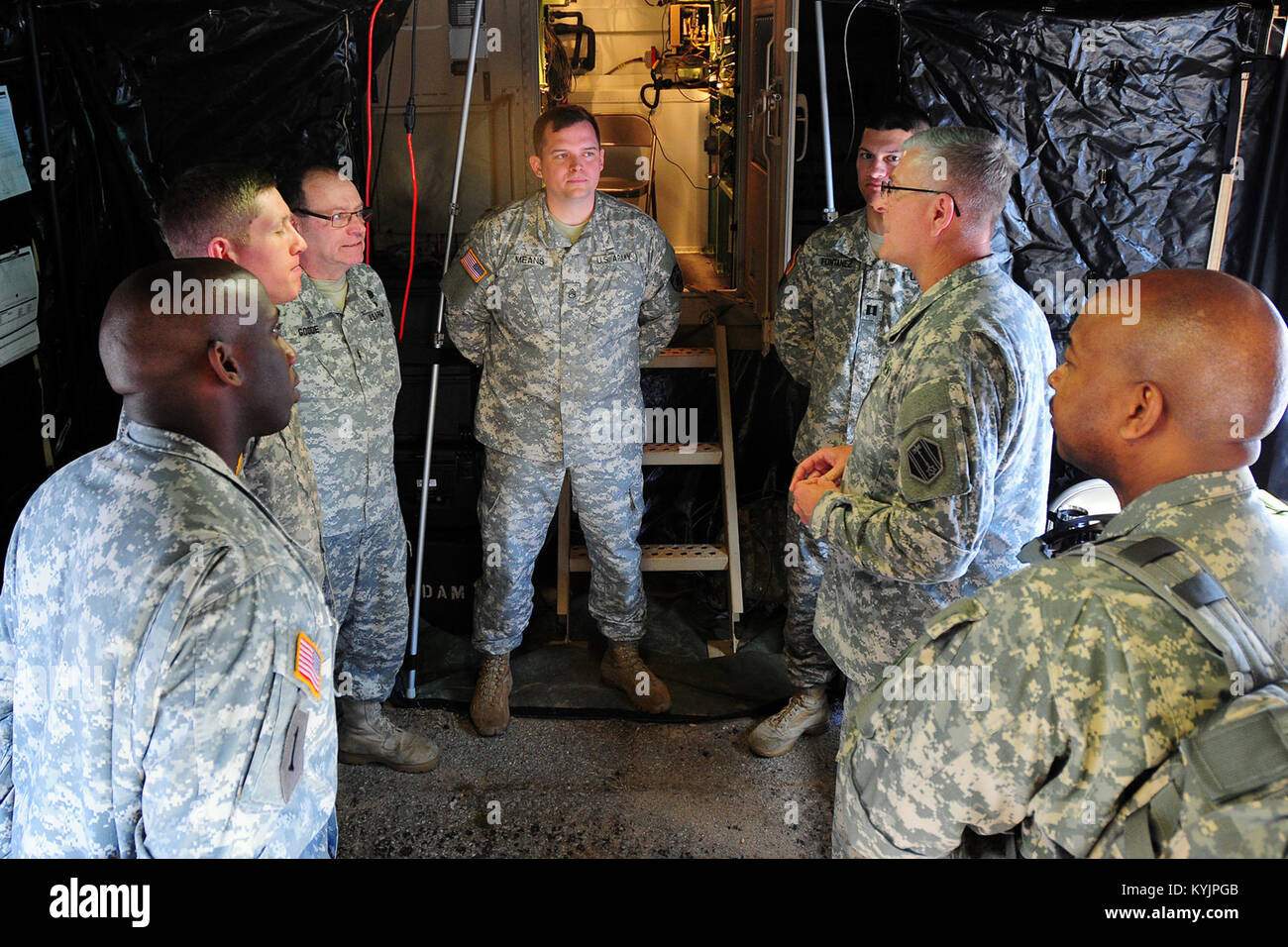 Soldiers with the 63rd Theater Aviation Brigade's signal section ...