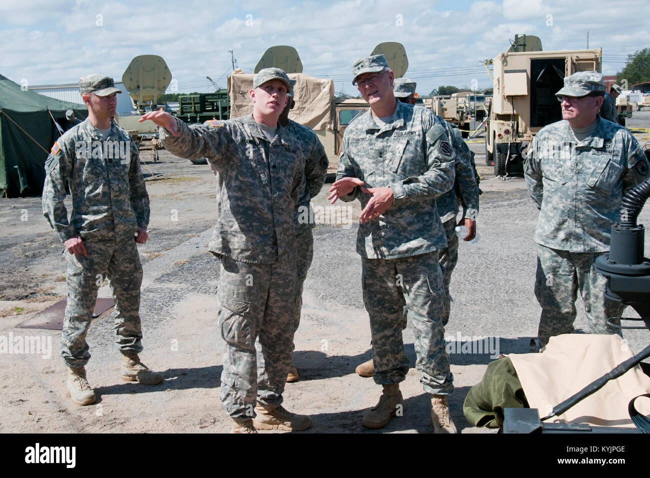 Soldiers with the 63rd Theater Aviation Brigade's signal section ...