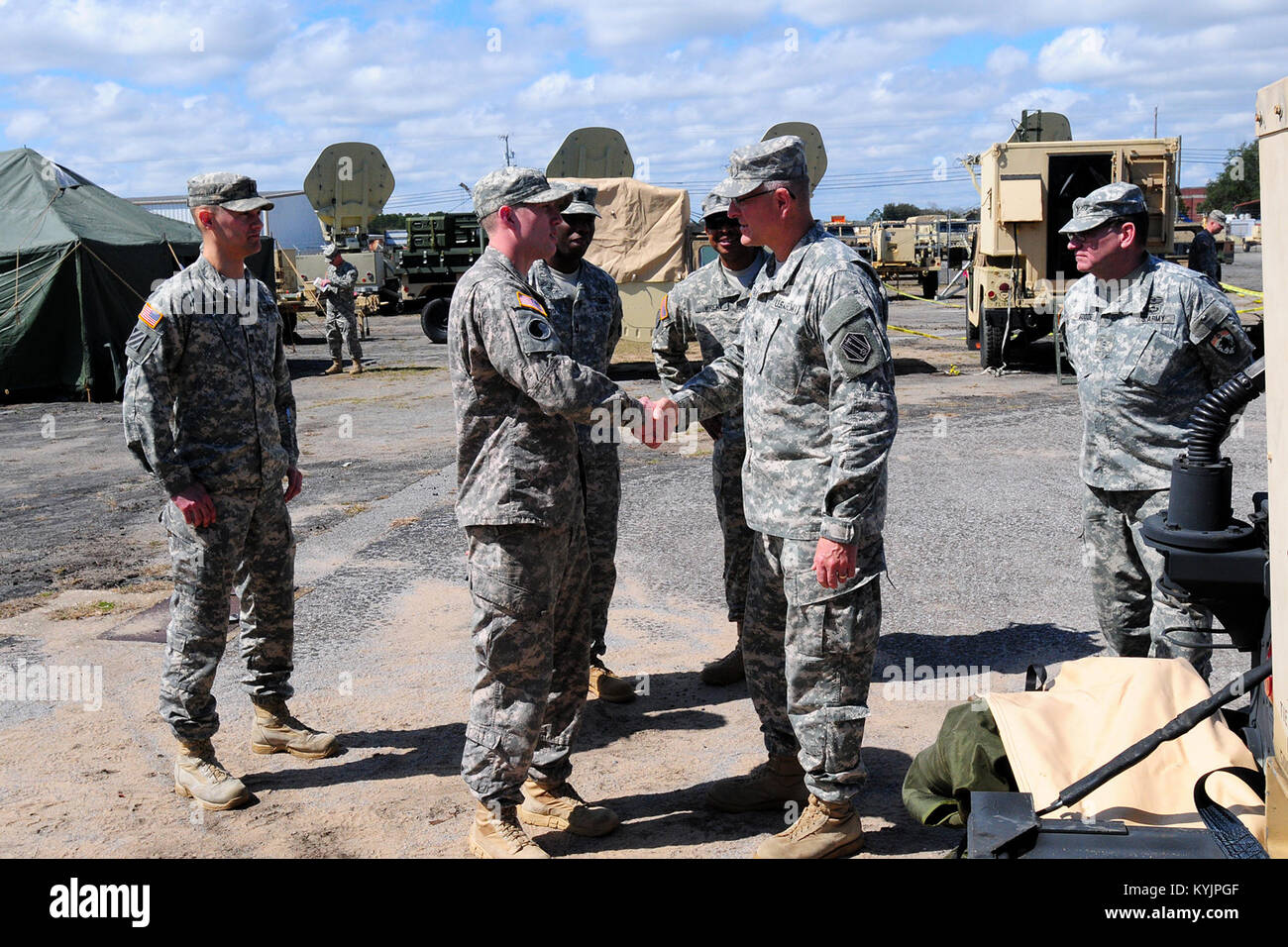 Soldiers with the 63rd Theater Aviation Brigade's signal section ...