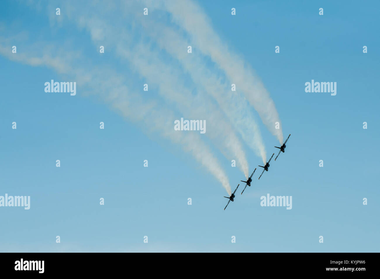 The U.S. Navy Blue Angels practice their aerial demonstration routine ...