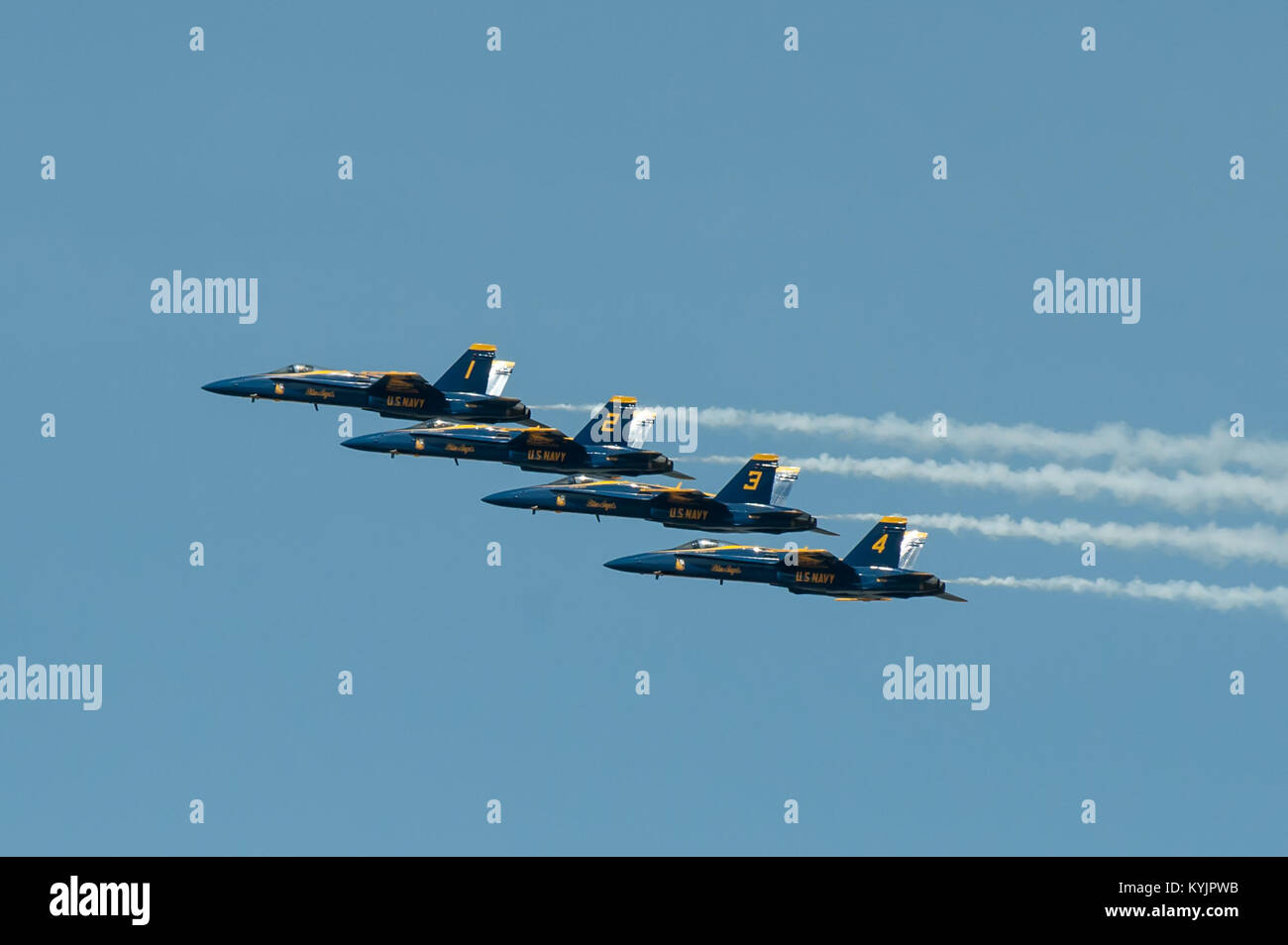 The U.S. Navy Blue Angels practice their aerial demonstration routine ...