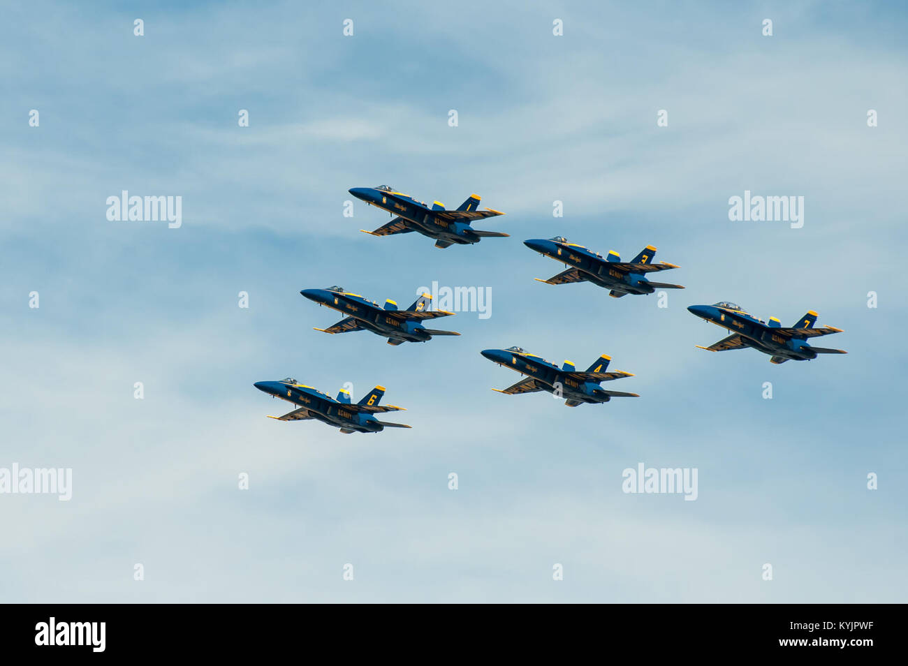 The U.S. Navy Blue Angels practice their aerial demonstration routine ...