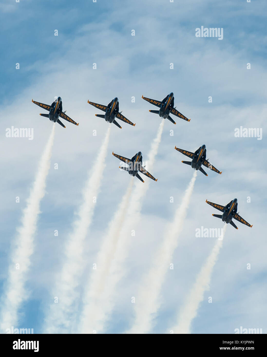 The U.S. Navy Blue Angels practice their aerial demonstration routine ...