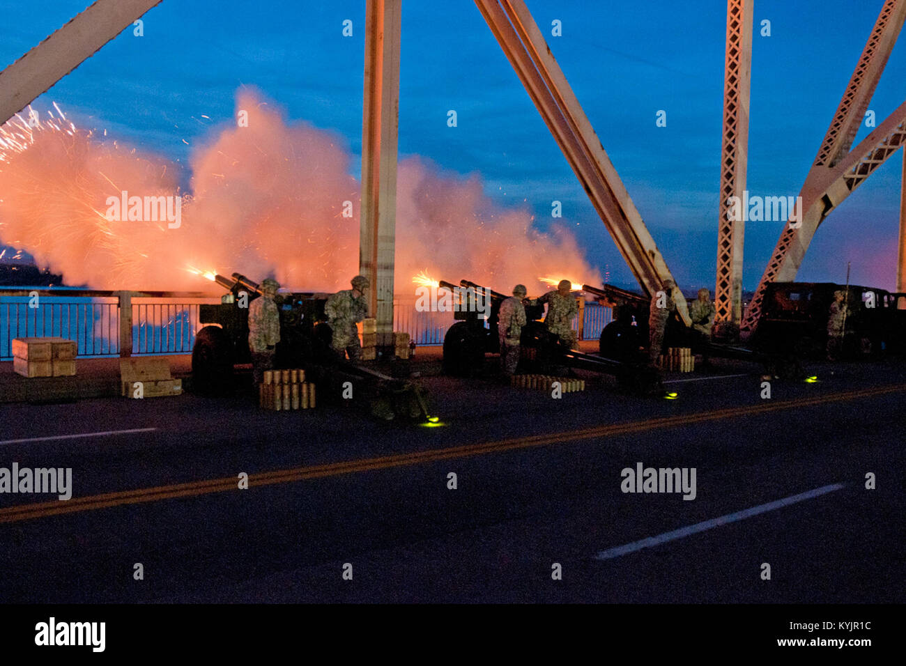 Sgt. 1st Class Timothy Crump from the 138th Fires Brigade oversees ...