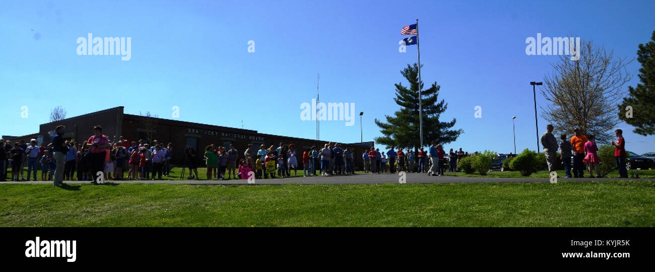 Families and friends gather outside the National Guard Armory in ...