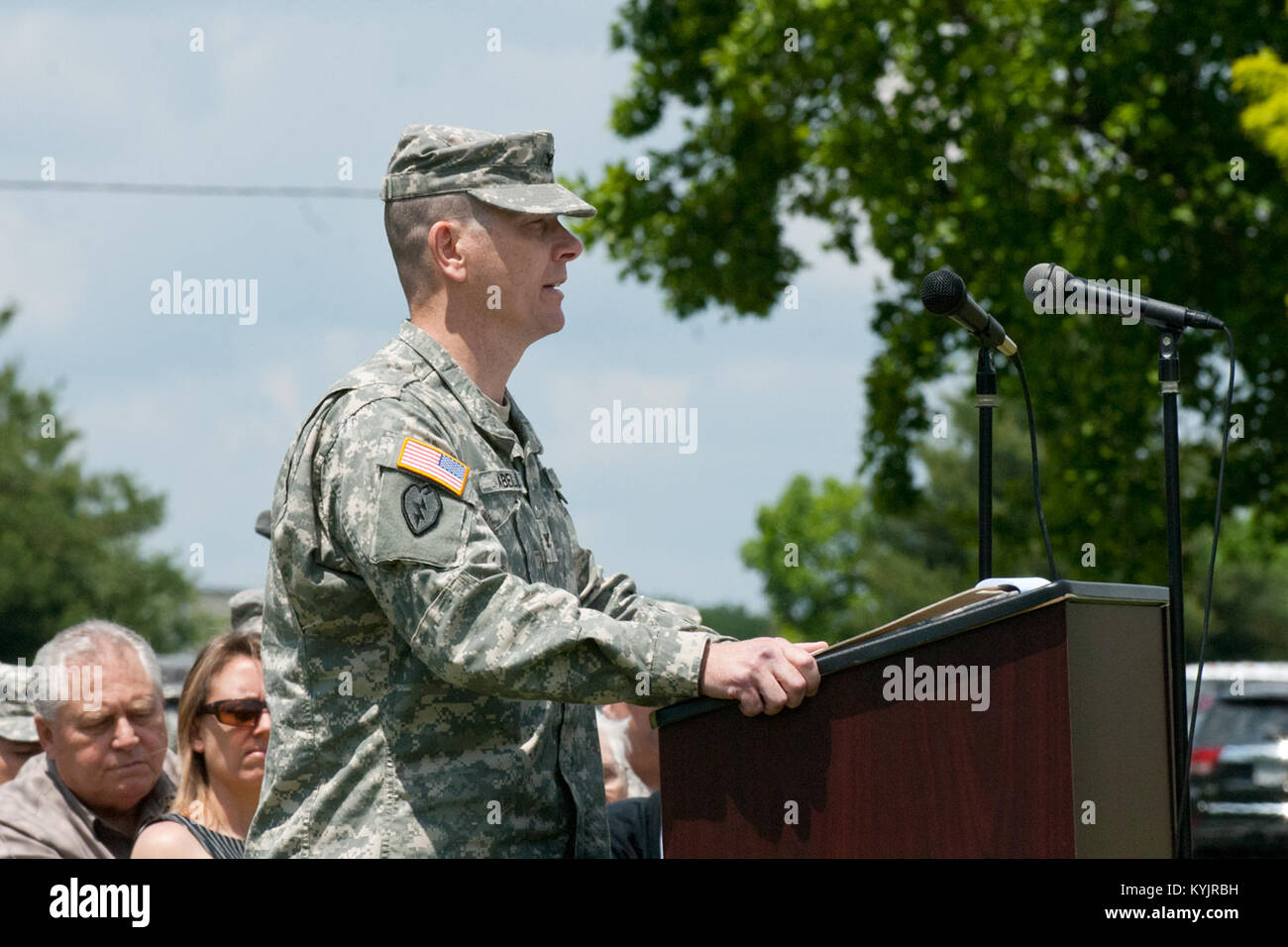 Lt. Col. Bryan Howay took charge of the 75th Troop Command during a ...