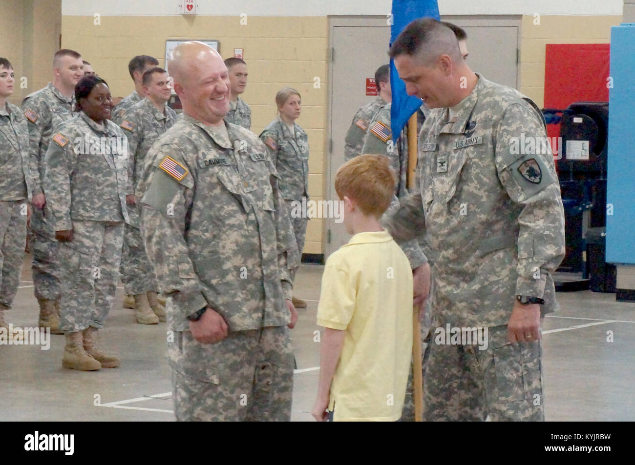 National guard with family Stock Photo - Alamy