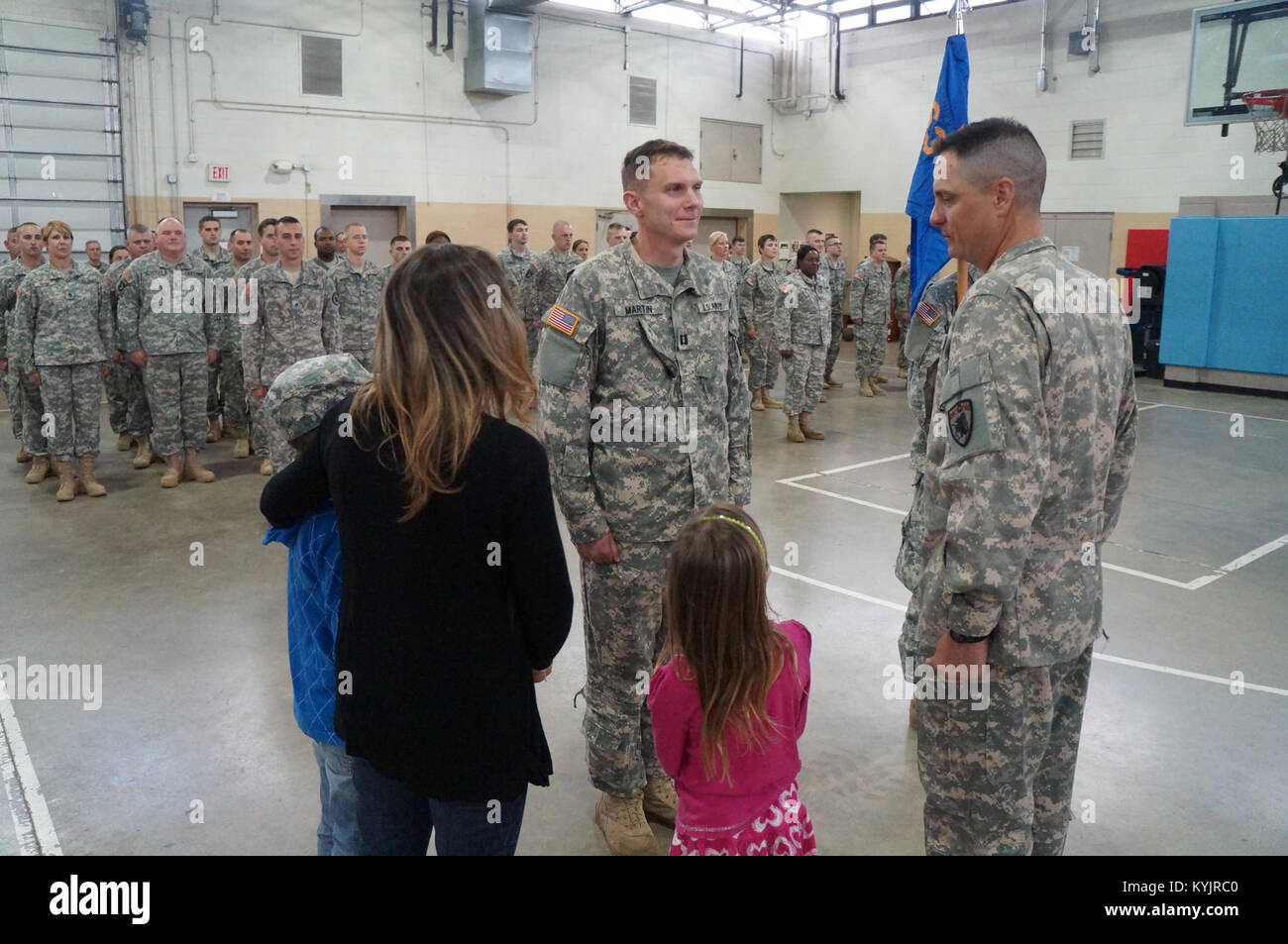National guard with family Stock Photo - Alamy