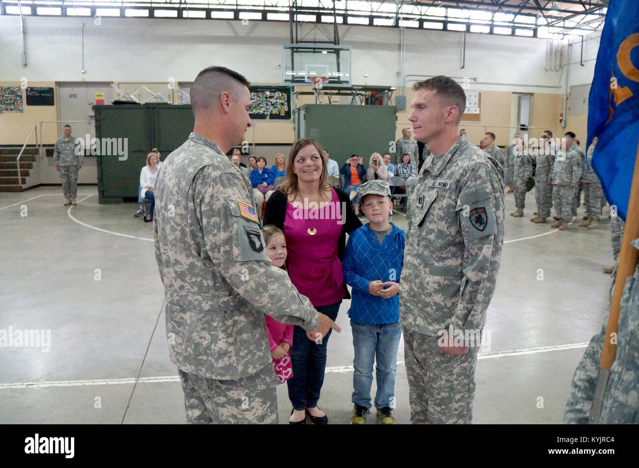 National guard with family Stock Photo - Alamy