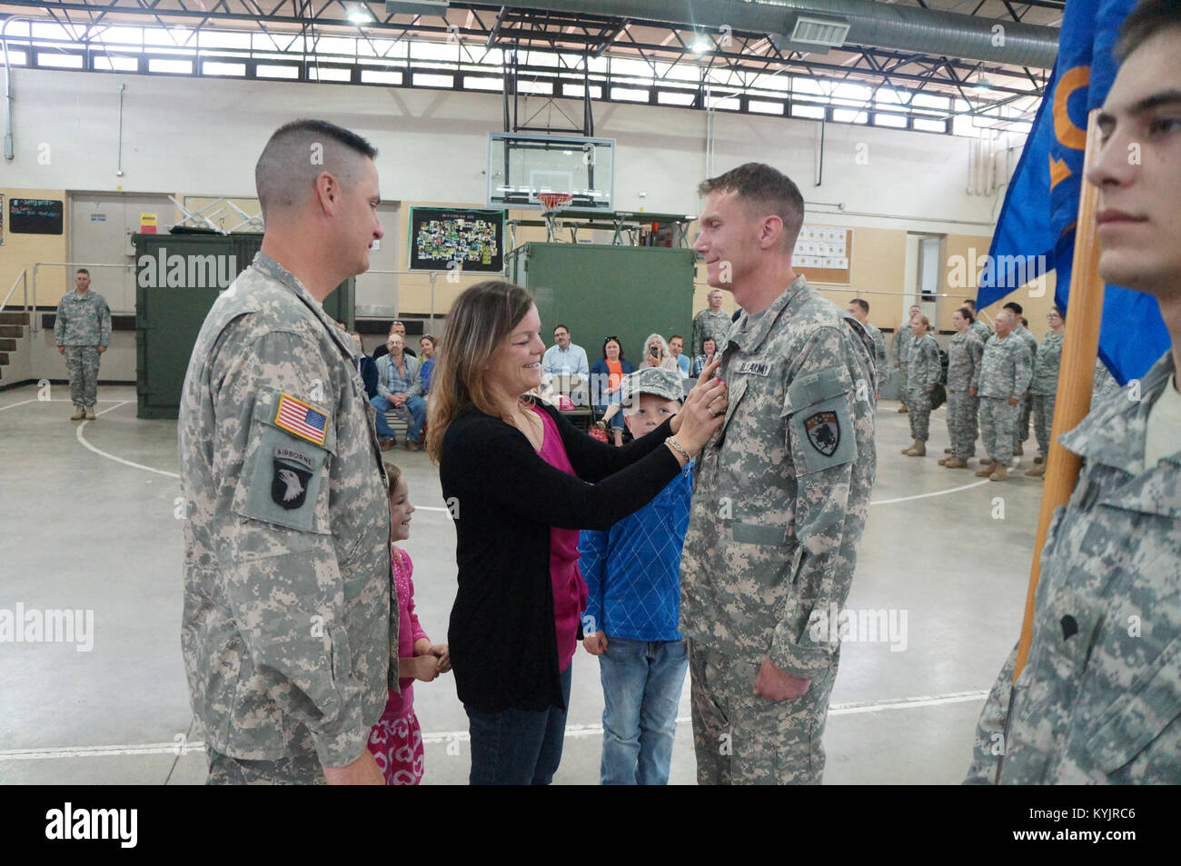 National guard with family Stock Photo - Alamy